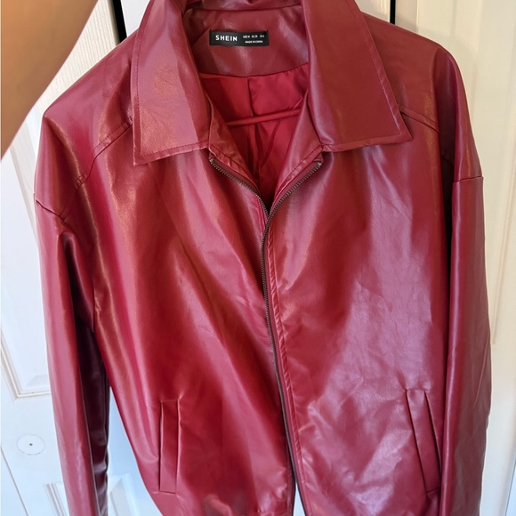 SHEIN | Jackets & Coats | Shein Womens Bold Red Leather Jacket | Poshmark